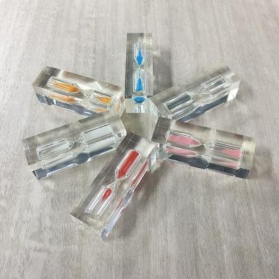 Cina Piccolo temporizzatore su ordinazione della sabbia della clessidra del lucite per il regalo promozionale in vendita