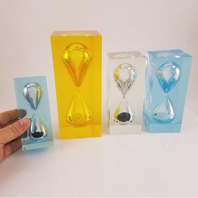 Cina 1 3 5 clessidra acrilica minuta Crystal Hourglass su ordinazione in vendita