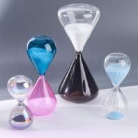 China Hand Blown Colored Hourglass Sand Timer Modern / Simple Style for sale