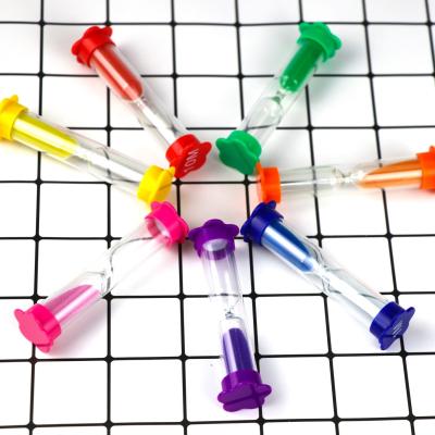 Cina Temporizzatore basso della sabbia della clessidra del temporizzatore di forma di plastica variopinta del fiore per istruzione dei bambini in vendita