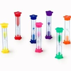 Cina Temporizzatore basso della sabbia della clessidra del temporizzatore di forma di plastica variopinta del fiore per istruzione dei bambini in vendita
