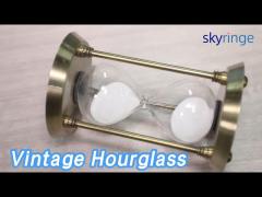 Brass Metal Vintage Hourglass Sand Timer Rotation Retro Customized