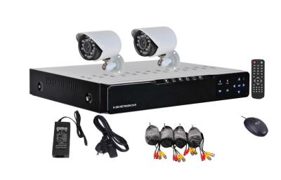 China 1.0MP HD CCTV  2 Camera Security System 1200tvl Night Vision H.264 FULL D1 Format for sale