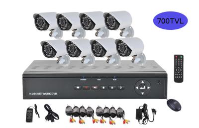 China 8 Channel Dvr Security System 700TVL High Resolution 1/3" CMOS Camera for sale