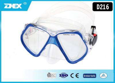 China Tempered glasses Lens Silicone , PVC Strap Scuba Diving Mask with custom Logo for sale