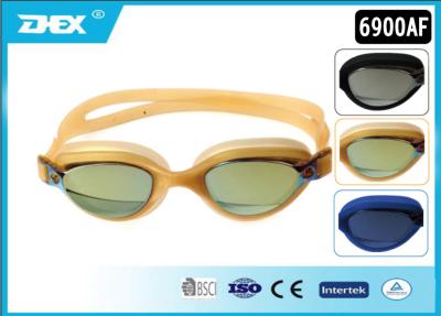 China Yellow White Black Sports Direct swimming goggles fogging PC Lens Silicone Strap for sale