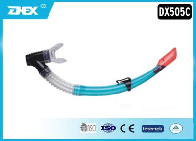 China Swimming equipment Blue Diving Snorkel , Silicone / PVC swimmer snorkel for sale