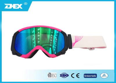Cina Lente anti- del PC della struttura di rosa TPU della nebbia degli occhiali di protezione dello sci della neve di sport all'aperto in vendita