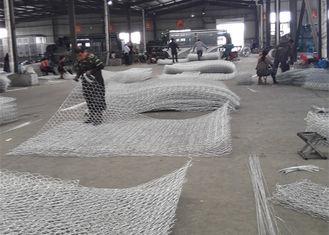 China Green / Grey Hexagonal Gabion Box , Double Twist Gabion Mesh Baskets for sale