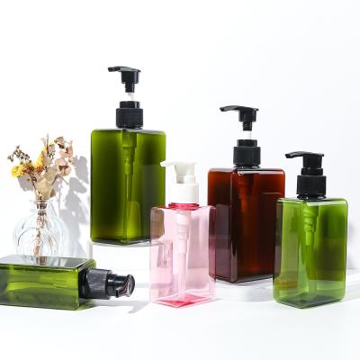 China Botalhas de Shampoo de plástico quadrado sob medida Material PET Cosméticos transparentes à venda