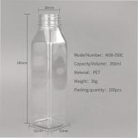China OEM Plastic Square Bottles Polypropylene Square Juice Bottle With Caps for sale