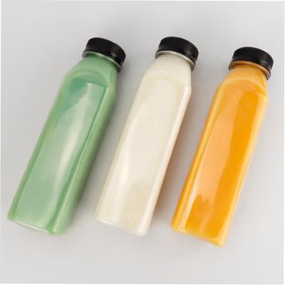 Cina OEM Bottiglie quadrate di plastica Polipropilene Bottiglia quadrata di succo con tappi in vendita