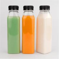 China OEM Plastic Square Bottles Polypropylene Square Juice Bottle With Caps for sale