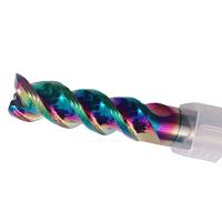 China DLC Coated Tungsten Carbide End Mill for Copper Electrode 10mm 35° Helix for sale