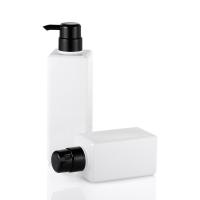 China Empty Cosmetic Lotion Bottle 200ml Square Shape 61mm Width With 42mm Pump for sale