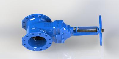China Handwiel of met bovenkap bediende waterpoortklep Rood / Blauw Epoxy gecoat Te koop