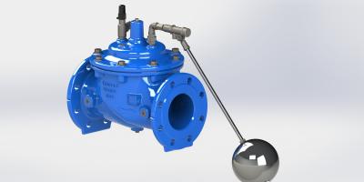 China Modulating Blue Floating Ball Valve , Full Bore Water Level Float Valve for sale