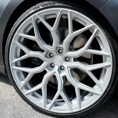 China New Forged Aluminium Alloy Wheels 17-24Inch 5x112/5x120 17x10.5/18x12 Silver Finish Multi-Spoke Design Universal Fitment 1 Year for sale