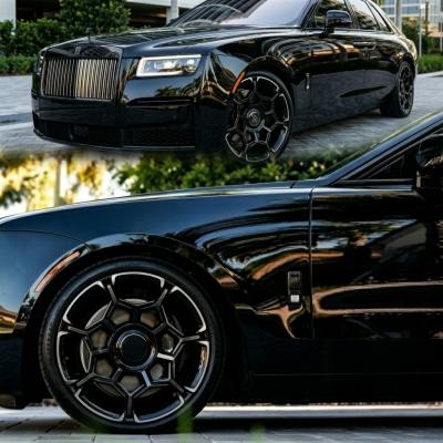 China GeometricHoneycombMonoblockForgedWheel 6061T6 Alloy RimGloss Black Machined Face Fit for Rolls Royce GhostCullinanCustom PCD ET for sale