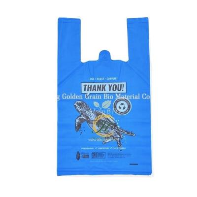Cina 100% di plastica biodegradabile compostabile T-shirt borsa da shopping per il supermercato in vendita