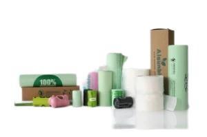 Cina Green Pla Compostabile Biodegradabile String di tiro Dog Poop Sacchetto di rifiuti Corn Starch Logo OEM sostenibile Accetta colore personalizzato BPI in vendita
