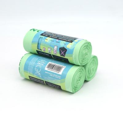 China 100% Biodegradable 10 Litre Bin Liners Compost Adios Poo Bags Garbage Grocery for sale