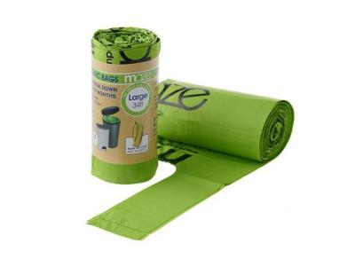 Cina Spazzatura sacchetti di plastica compostabili di plastica bianca e verde in vendita
