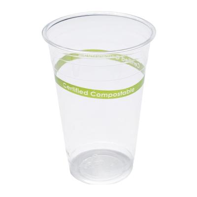 China PLA Bio Compostable Clear Cups With Lids 16 Oz Cup Drinking Milk Tea (Copo de chá com leite para beber) à venda