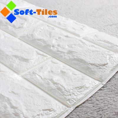 China 3D Brick Thicken Soft PE Foam Wall Sticker Panels Wallpaper Decor Stone Marble colour for sale