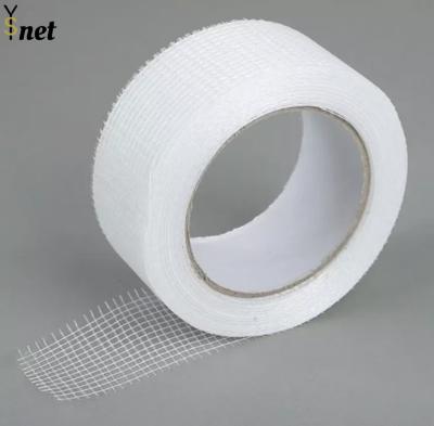 China 55g Self-adhesive mesh tape caulking tape mesh autoadhesive 8mesh fiberglass tape for sale