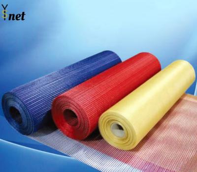 China Orange Self Adhesive Fiberglass Mesh 50m - 200m Fiberglass Reinforcement Mesh for sale