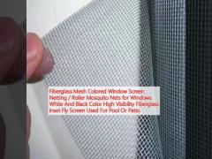 White / Black Window Screen Netting Customized Fiberglass Mosquito Net For Windows
