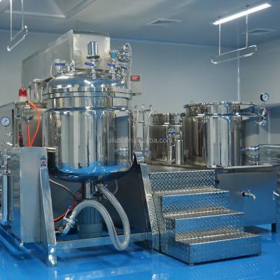 China 500-5000L Dual Hydraulische Lotion Mixer Machine Automatische Rising Type Pot Cover Te koop