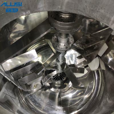 China Fixed Type Vacuum Emulsifying Homogenizer Cosmetic Cream Emulsifier Double Stirring Mixer for sale