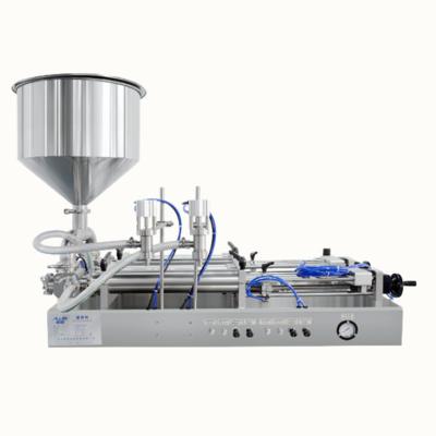 China 316L semi-automatische vloeibare vulmachine pneumatische pasteuze horizontale zuigervuller voor crème-cosmetica Te koop