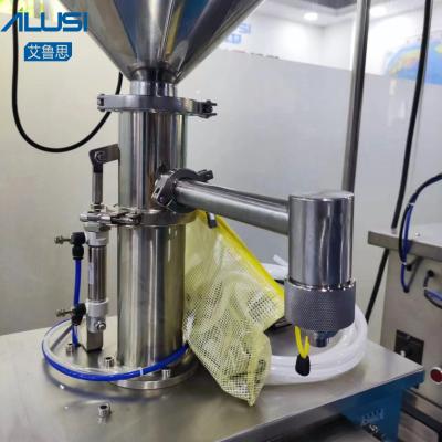 Cina Macchina di riempimento di lozioni a base di crema pneumatica verticale con miscelatore 2 kW in vendita