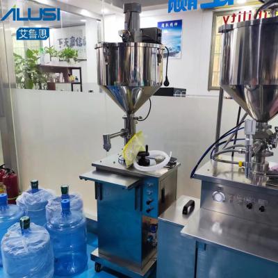 Cina Macchina di riempimento di lozioni a base di crema pneumatica verticale con miscelatore 2 kW in vendita