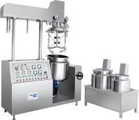 China 100L Automatic Vacuum Emulsifier Mixer for Body Lotion Making with Hydraulic Lift for sale