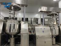 China 100L Automatic Vacuum Emulsifier Mixer for Body Lotion Making with Hydraulic Lift for sale