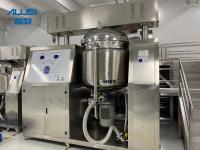 China 100L Automatic Vacuum Emulsifier Mixer for Body Lotion Making with Hydraulic Lift for sale