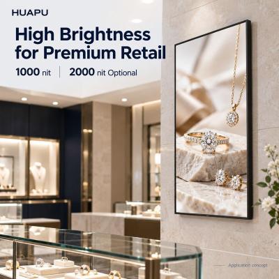 China 32 Inch Indoor LCD Advertising Screen 1000 / 2000 Nit LCD Retail Display Screen for sale