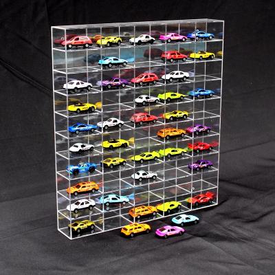 China Auto model display Acrylische vitrine planken met led plank rek wind brandwiel opslag Te koop