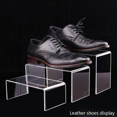 China Acrylic Shoe Riser Stand Plexiglass Shoe Display For Storage Show Decorative Stores for sale
