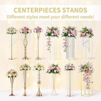 Cina Pavimento trasparente Fiore Acrilico Vaso Stand Centro di matrimonio Decorazione 3 pezzi Festa di compleanno in vendita