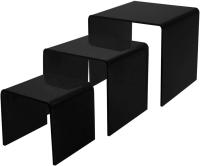 China U Shaped Set Of 3 Plexiglass Stacking Scroll Risers Lucite Display Risers Pedestal for sale