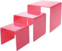 China U Shaped Set Of 3 Plexiglass Stacking Scroll Risers Lucite Display Risers Pedestal for sale