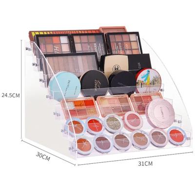 Cina Scalinata Display 5 6 Livello Cosmetico Bottiglia Rack Organizzatore Vitrina Conteggio Polverizzatore di unghie Mensola di plastica in vendita