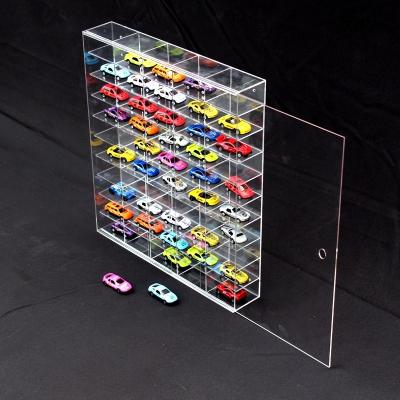 China Plexiglás clavos Acrílico Vitrina personalizada de 4 niveles de montaje en la pared de la mesa modelo de coche juguete en venta