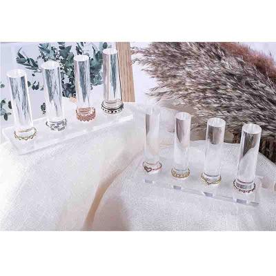 China T Tipo Acrílico Pulseira Display Stand Necklace Holder Rod Cylinder Ring Frame Jewelry Manager à venda