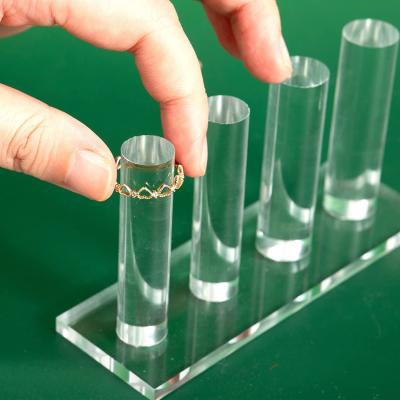 China T Tipo Acrílico Pulseira Display Stand Necklace Holder Rod Cylinder Ring Frame Jewelry Manager à venda